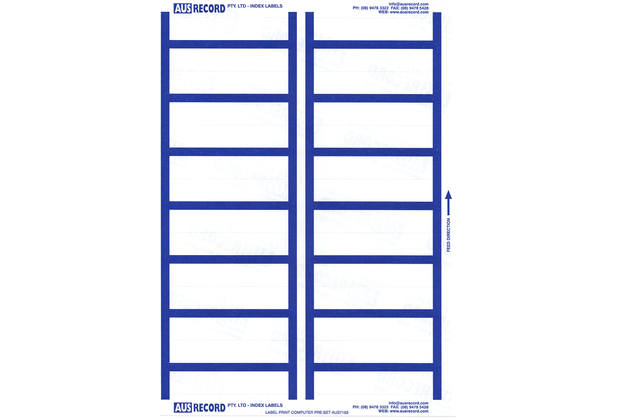 A5 Labels (2 per A4 page) – Ausrecord